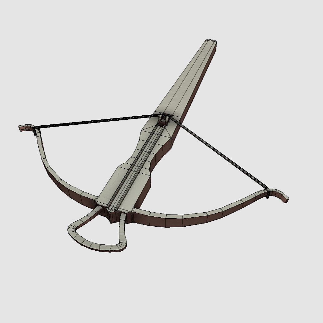 3D model Low Poly PBR Game Ready Crossbow wooden VR / AR / low-poly ...