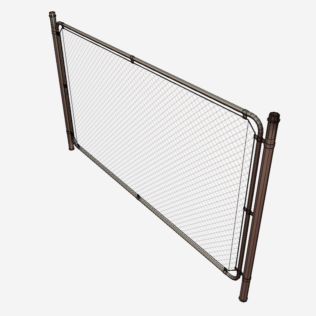 3D model Low Poly PBR Modular Chain Link Fence VR / AR / low-poly ...