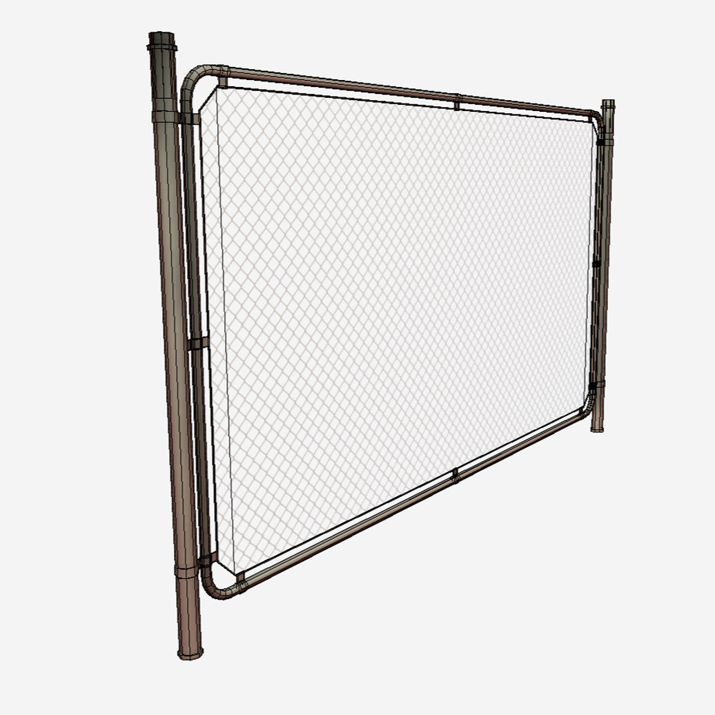 3D model Low Poly PBR Modular Chain Link Fence VR / AR / low-poly ...