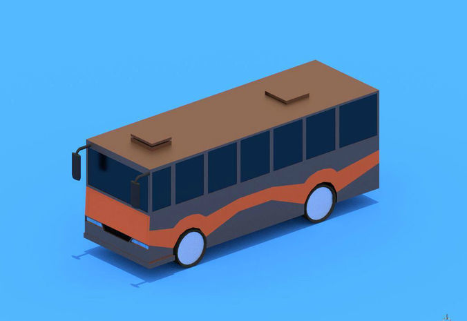3D model low poly bus VR / AR / low-poly | CGTrader