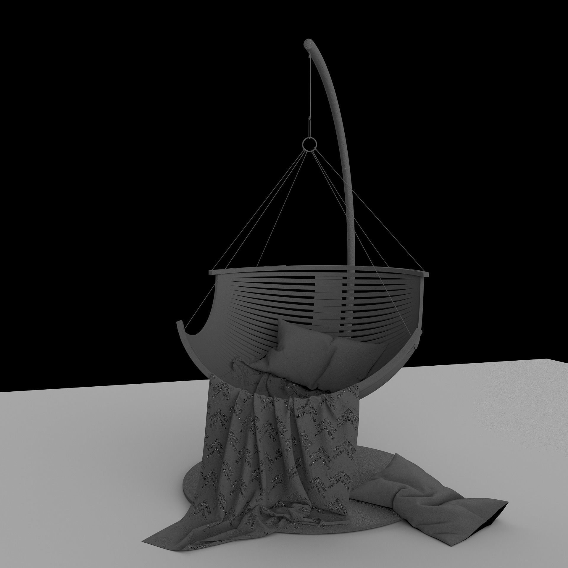 modern hang chair render ready vray free 3D model | CGTrader