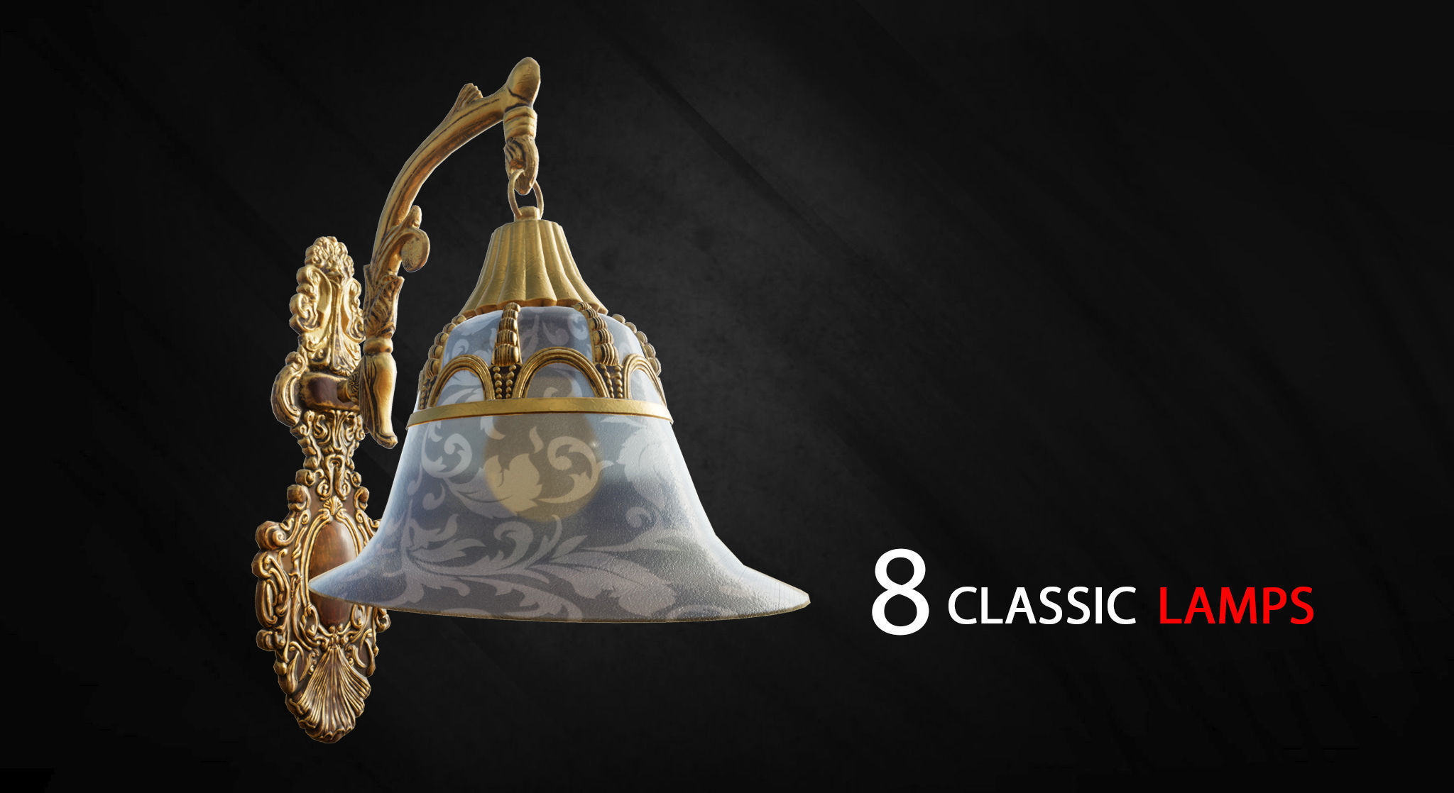 3D model 8 Classic Lamps Unreal 4 - UE4 Unreal Engine lamp VR / AR ...