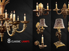 3D model 8 Classic Lamps Unreal 4 - UE4 Unreal Engine lamp VR / AR ...