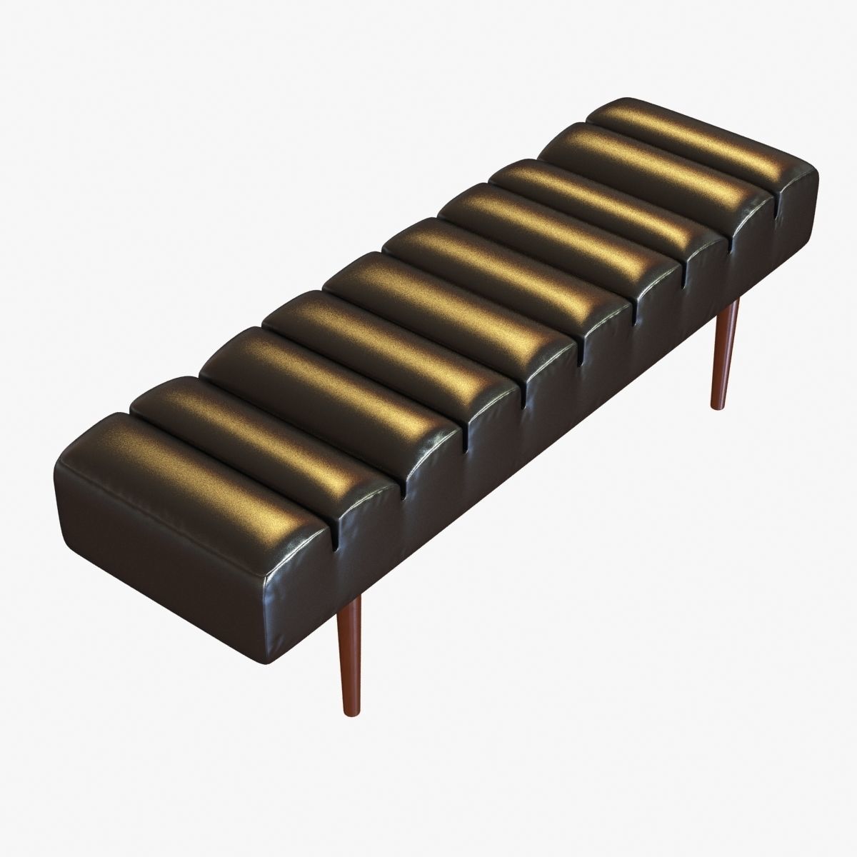 Custom made black leather bench 3D model | CGTrader