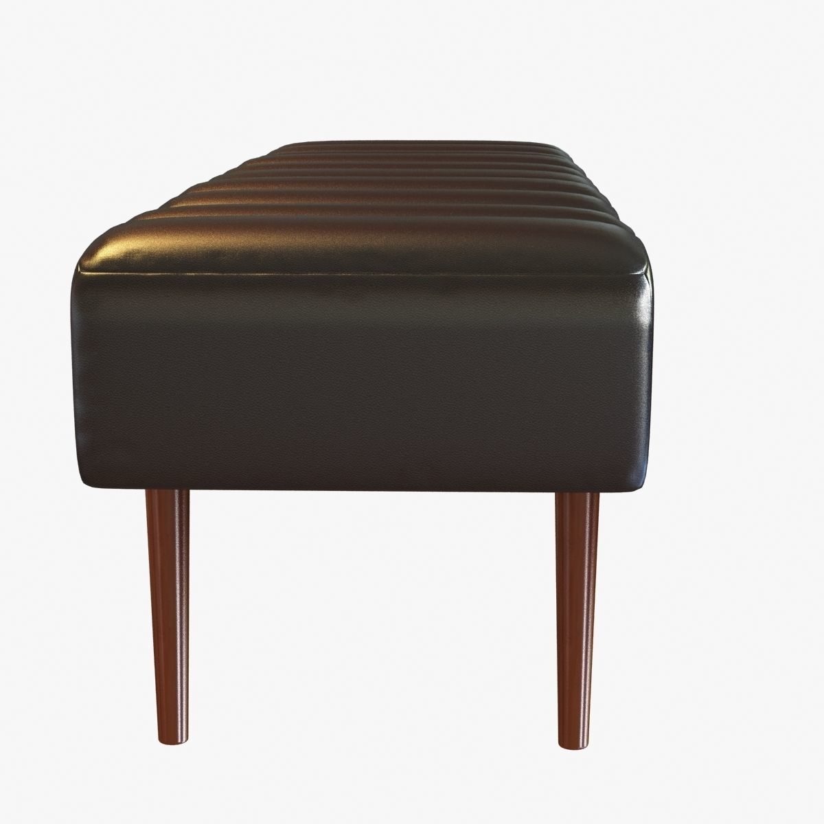 Custom made black leather bench 3D model | CGTrader