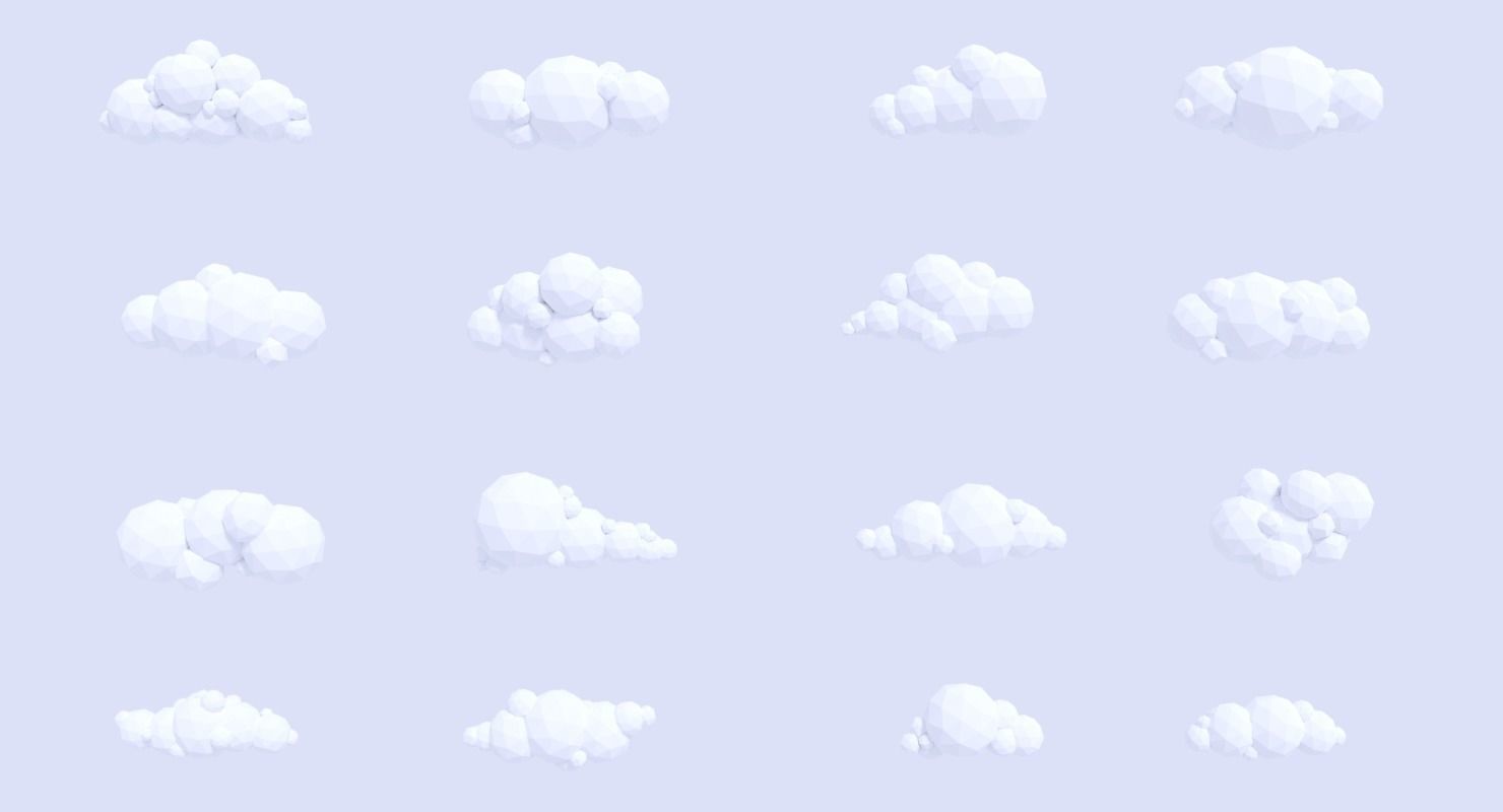 3D model LowPoly Clouds Pack VR / AR / low-poly | CGTrader