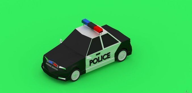 3D model low poly police car VR / AR / low-poly | CGTrader