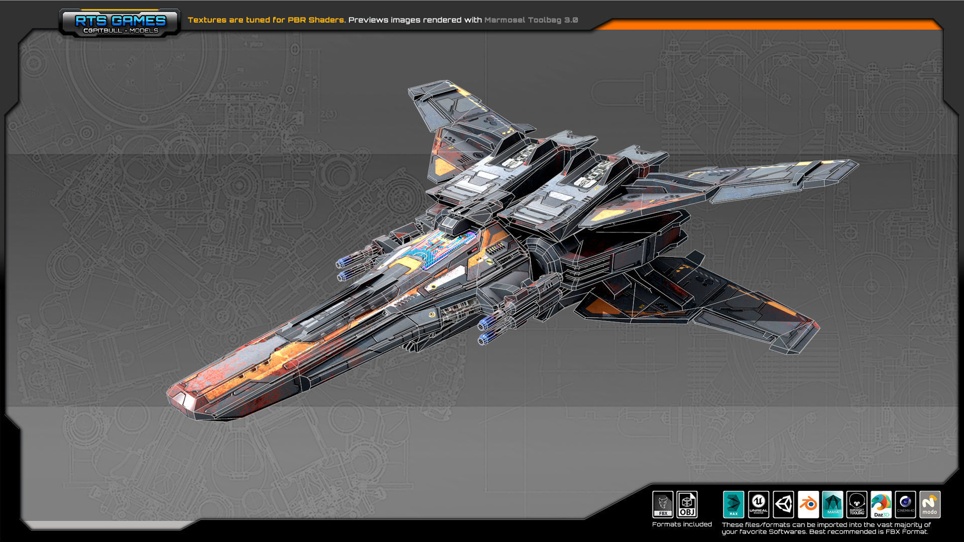 3D model SF Fighter RK7 VR / AR / low-poly | CGTrader