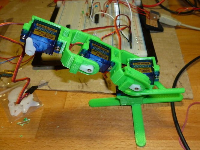 Openscad Micro Servo Robot Arm Free 3d Model 3d Printable Stl 