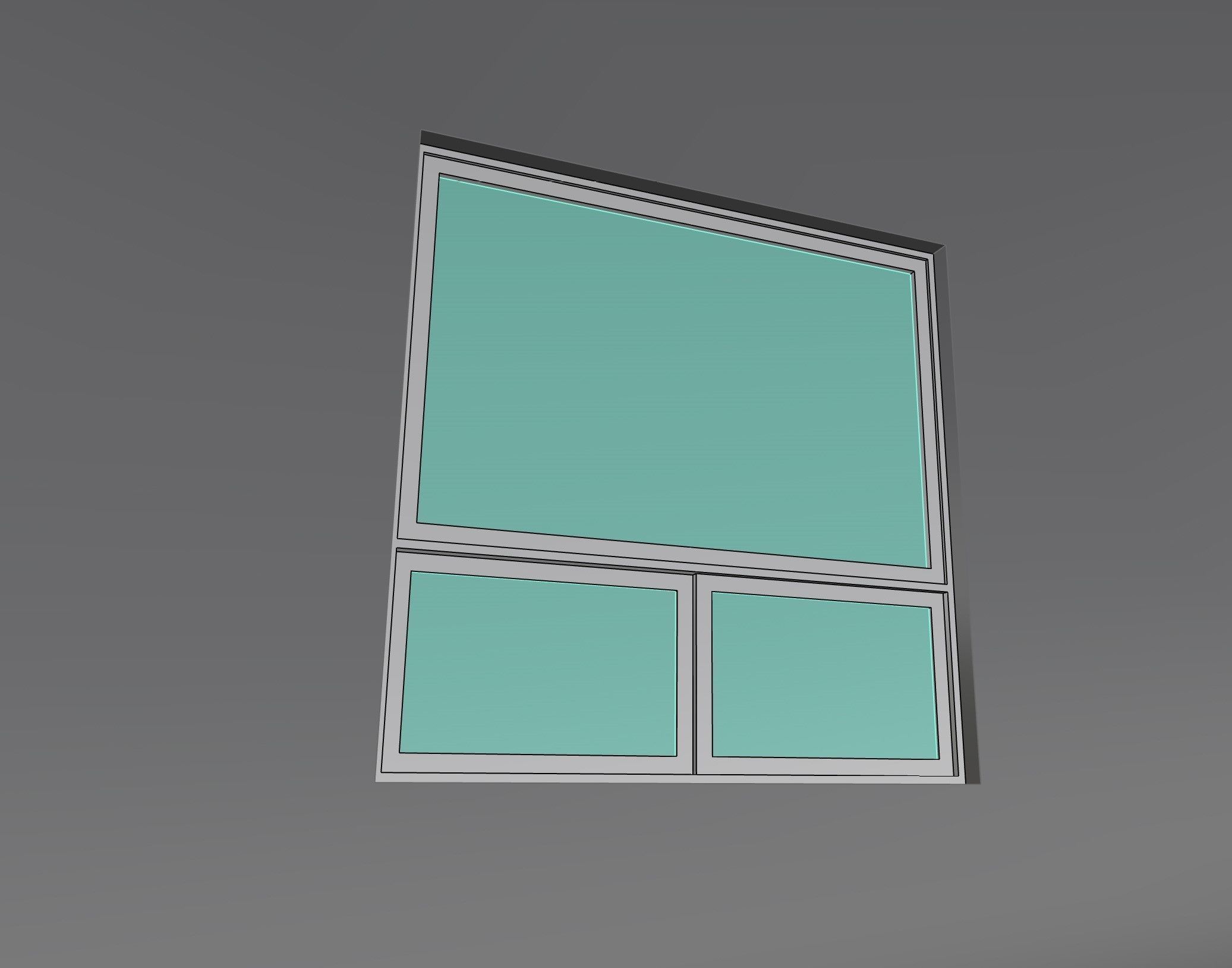 Modern architectural window fixed with bottom sliders 3D model | CGTrader