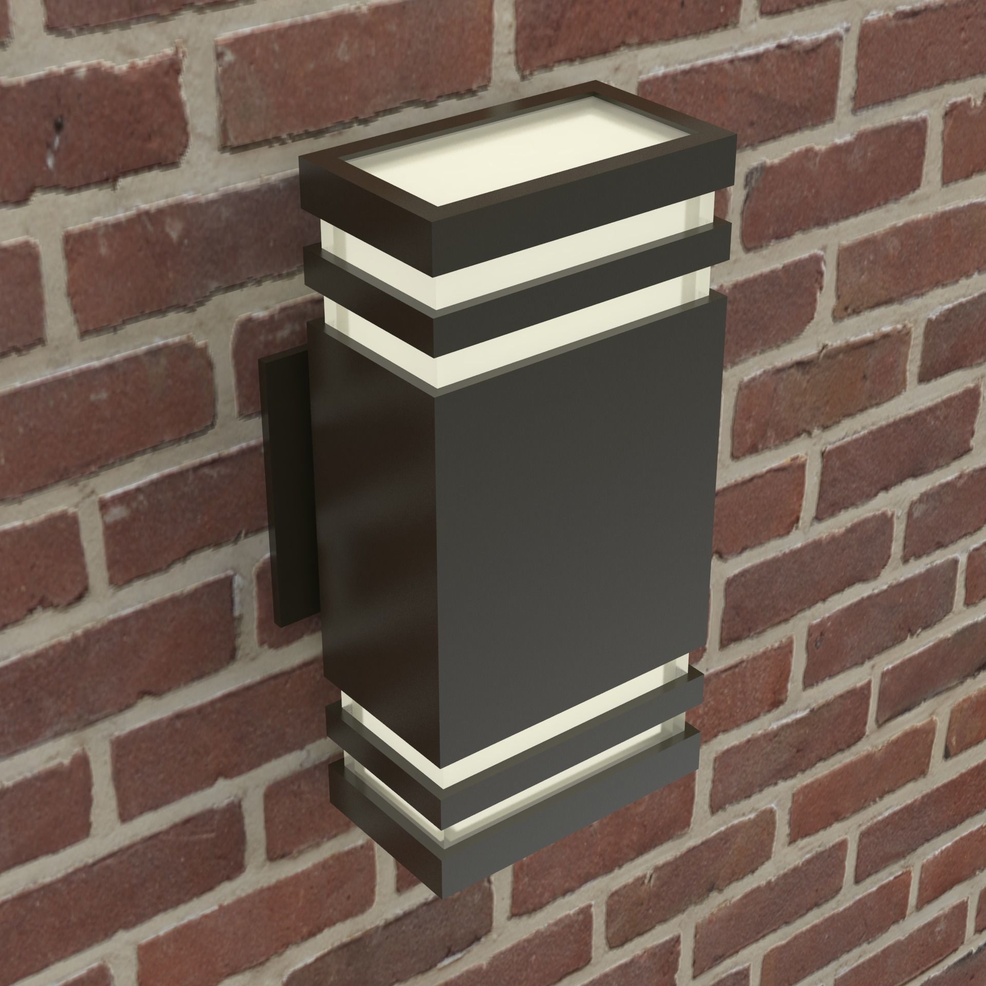 Modern wall light fixture wide 3D model | CGTrader