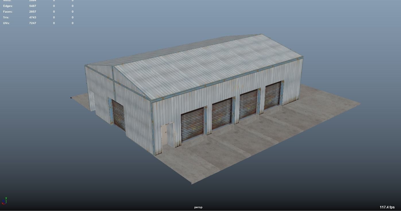 Low Poly Buildings warehouse free VR / AR / low-poly 3D model | CGTrader