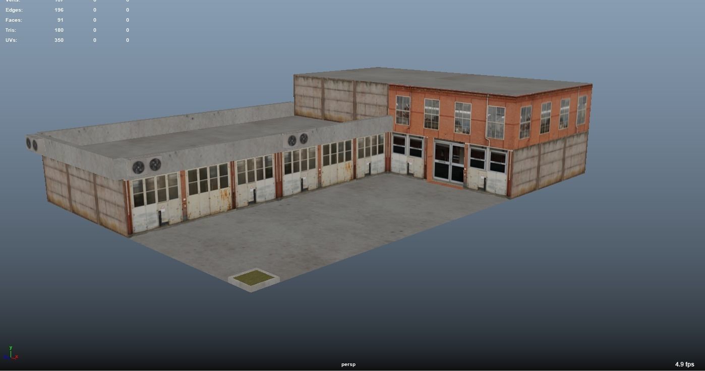 Low Poly Buildings warehouse free VR / AR / low-poly 3D model | CGTrader