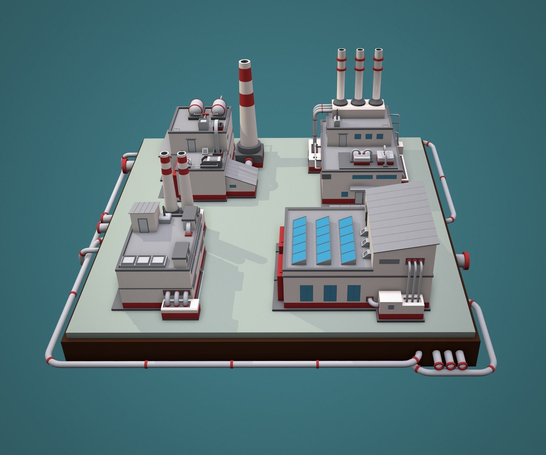 3D model Low Poly Factory VR / AR / low-poly | CGTrader