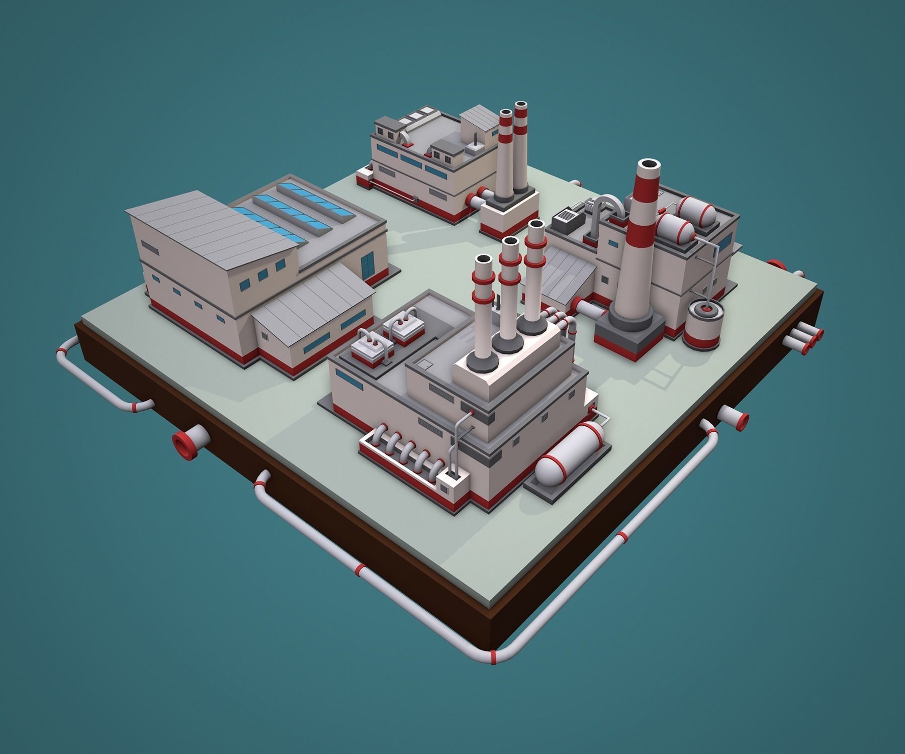 3D model Low Poly Factory VR / AR / low-poly | CGTrader