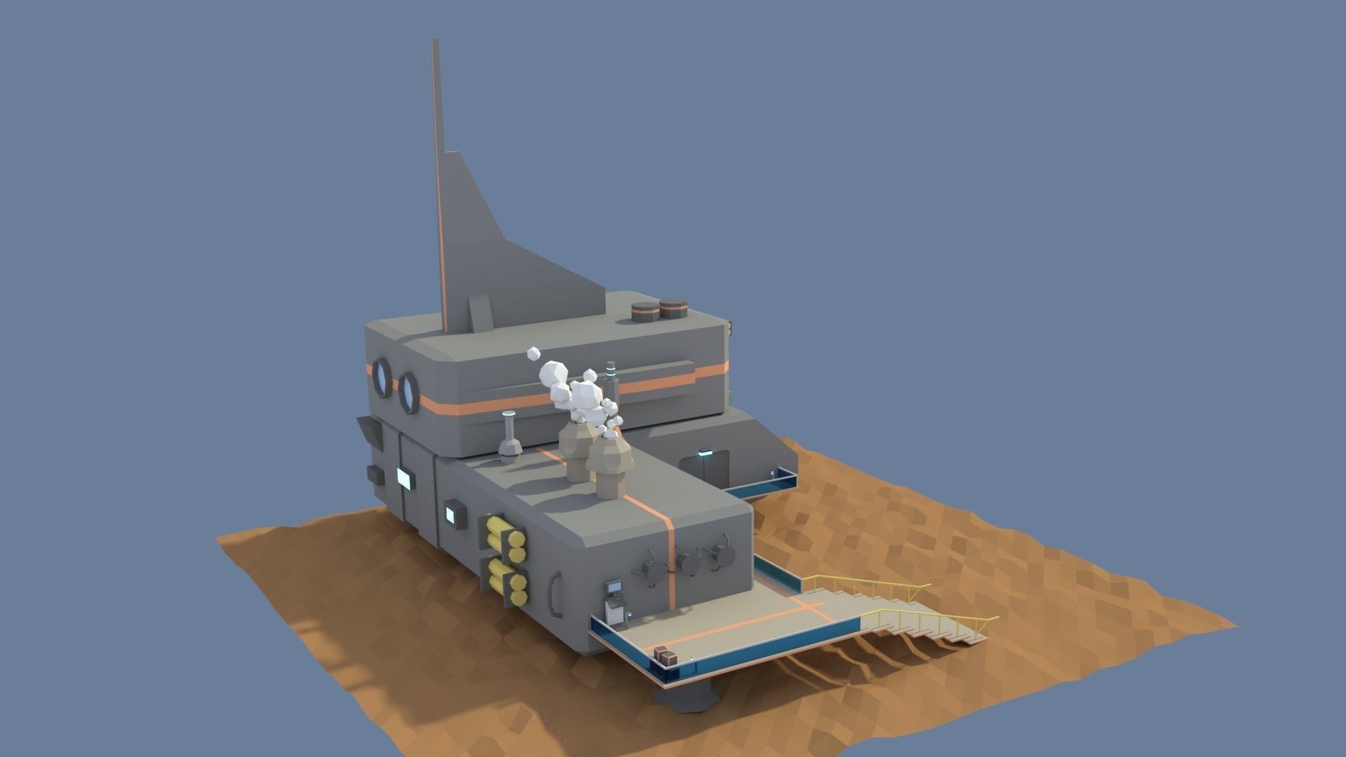 3D model Low Poly Cartoony Sci Fi Building 3 VR / AR / low-poly | CGTrader