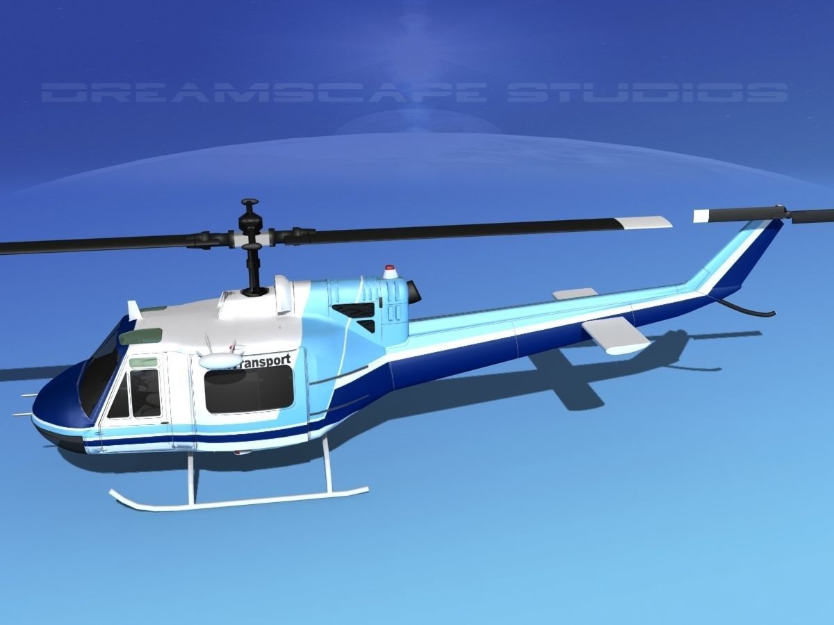 Bell 204 Corporate 3D model animated rigged | CGTrader