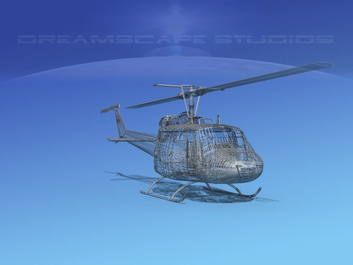 Bell 204 Los Angeles FD 3D model animated rigged | CGTrader