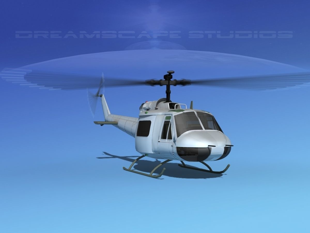 Bell 204 Los Angeles FD 3D model animated rigged | CGTrader