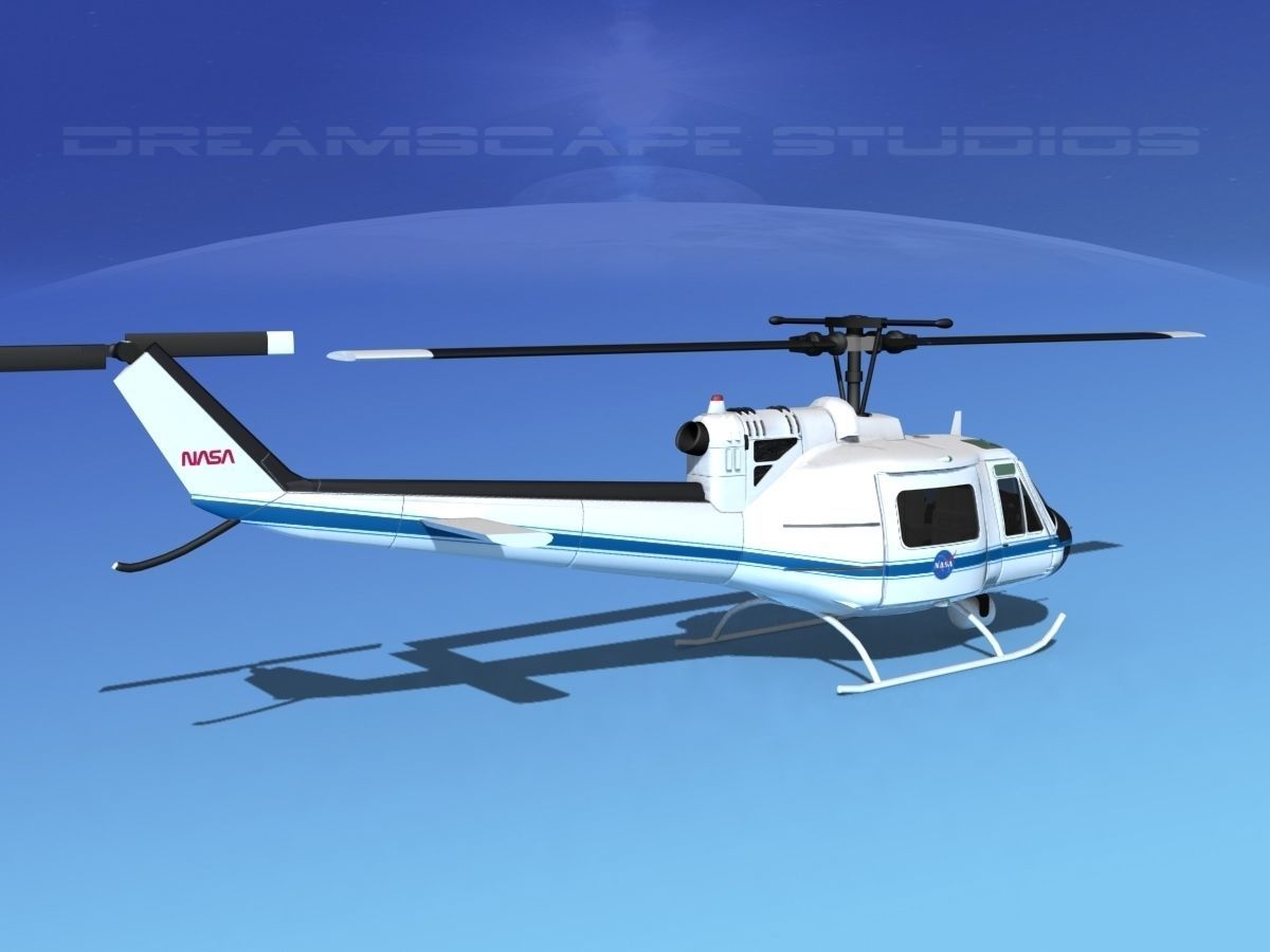 Bell 204 NASA 2 3D model animated rigged | CGTrader
