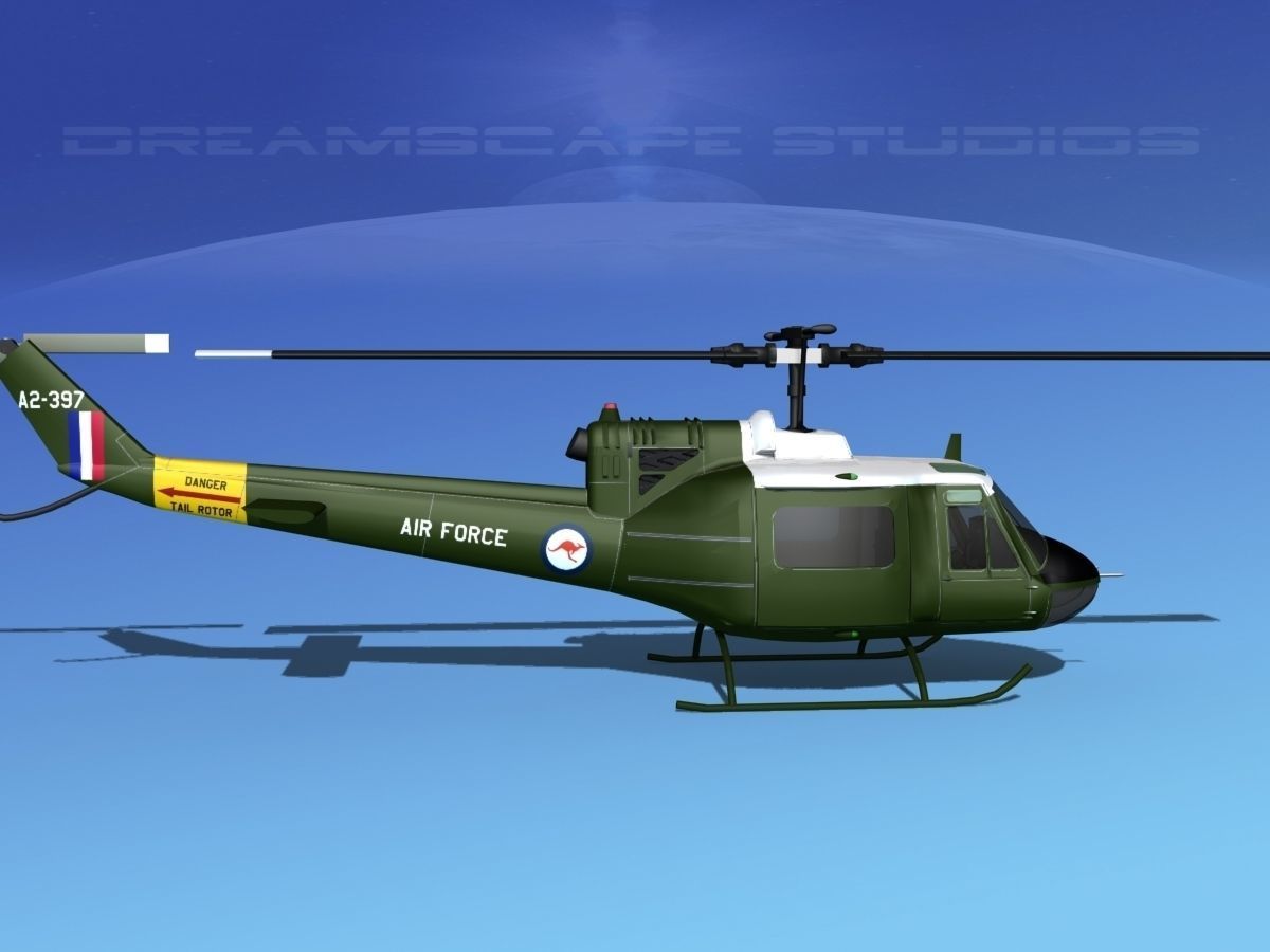 Bell UH-1B Iroquois V15 RAAF 3D model animated rigged | CGTrader