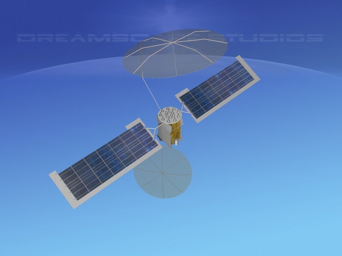COMSAT MUOS Satellite 3D model animated rigged | CGTrader