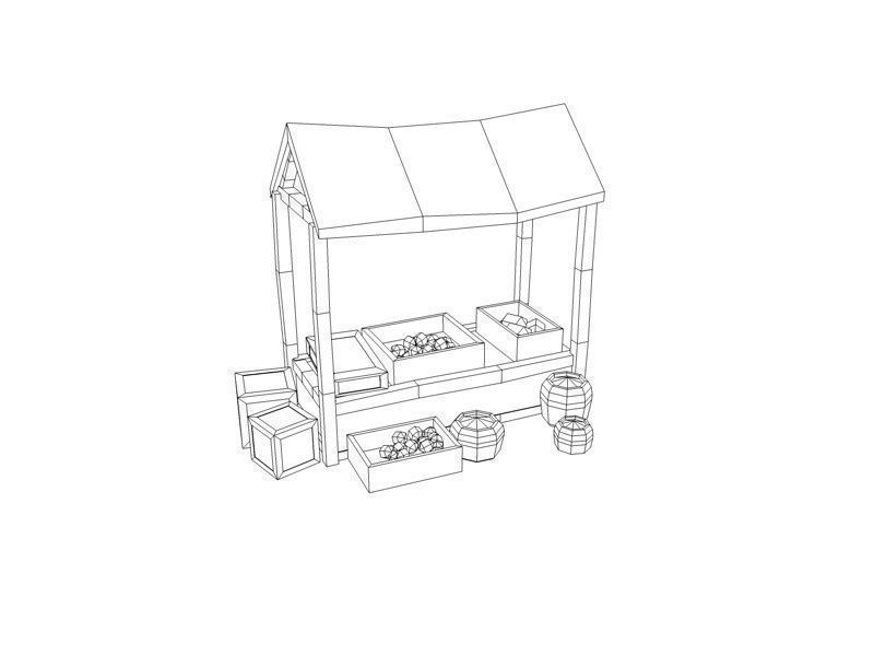 3D model Market Stand VR / AR / low-poly | CGTrader