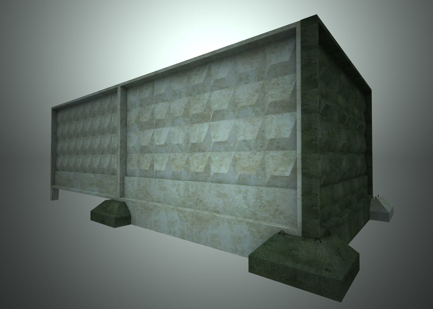 3D model Modular concrete fence VR / AR / low-poly | CGTrader
