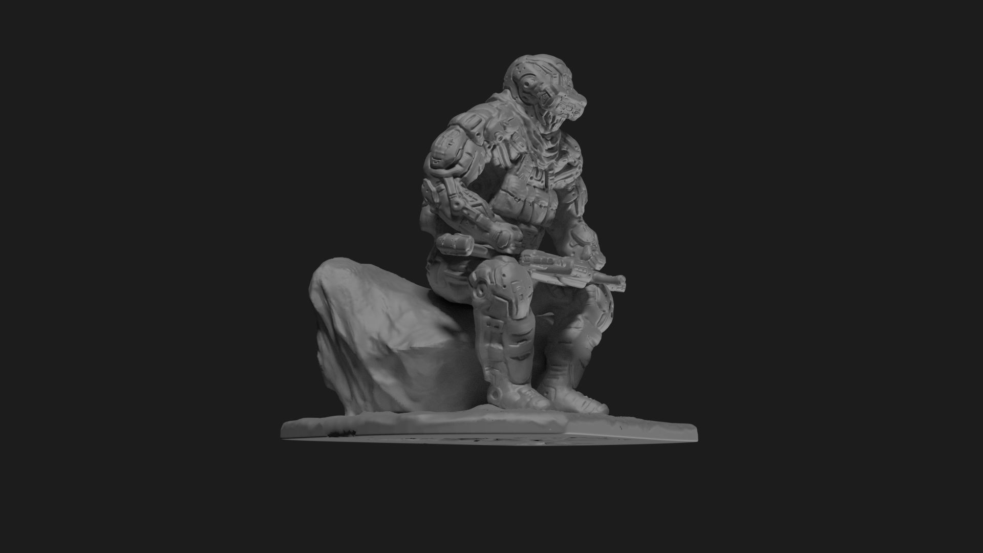 Sci fi cyborg soldier miniature 3D model 3D printable | CGTrader