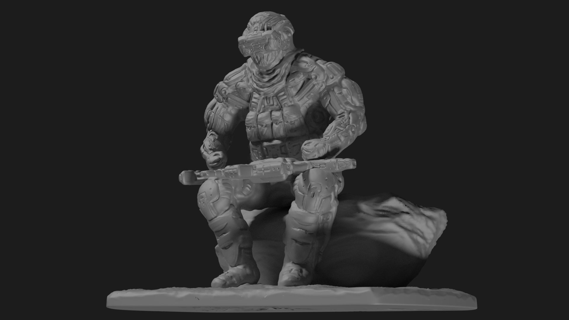 Sci fi cyborg soldier miniature 3D model 3D printable | CGTrader