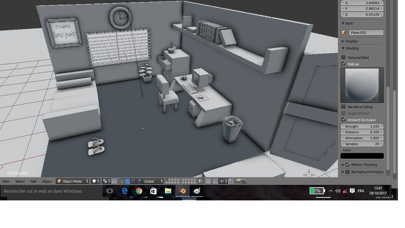 3D model low poly room with bed and desk VR / AR / low-poly | CGTrader