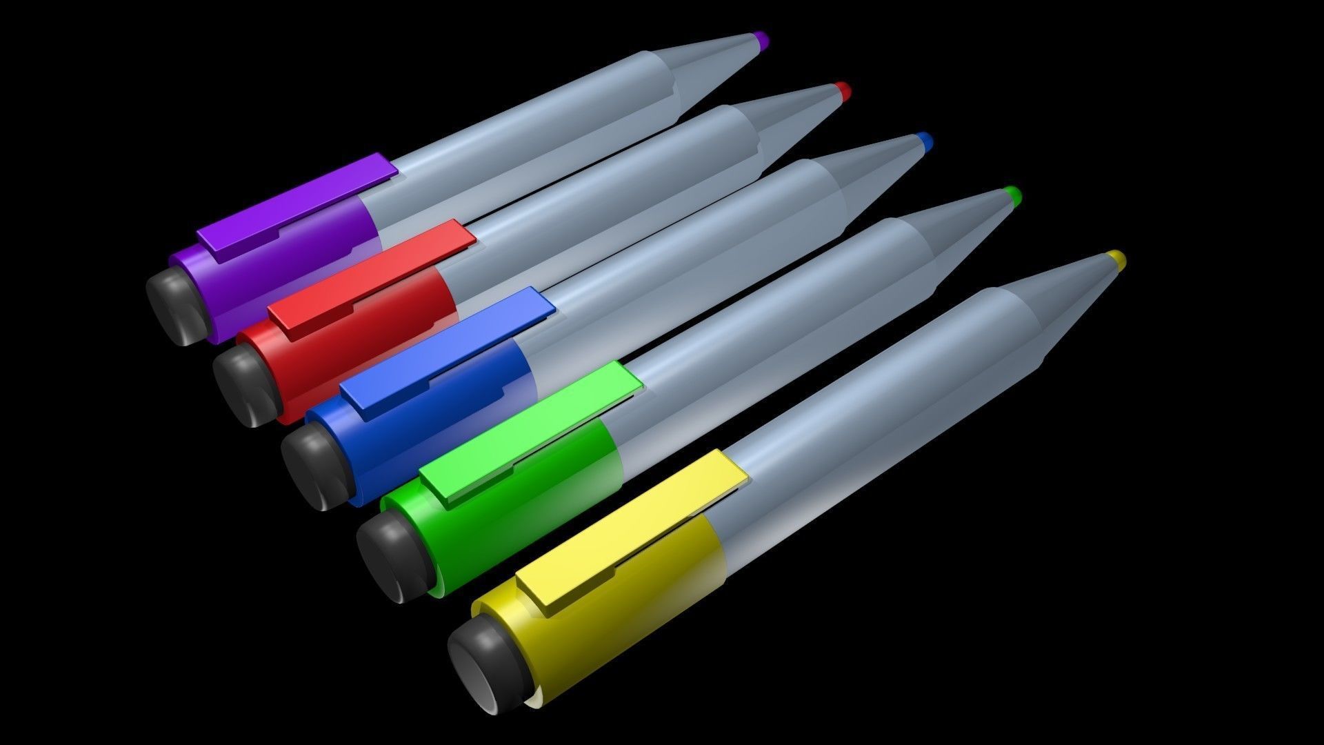 3D model Low Poly Pens VR / AR / low-poly | CGTrader