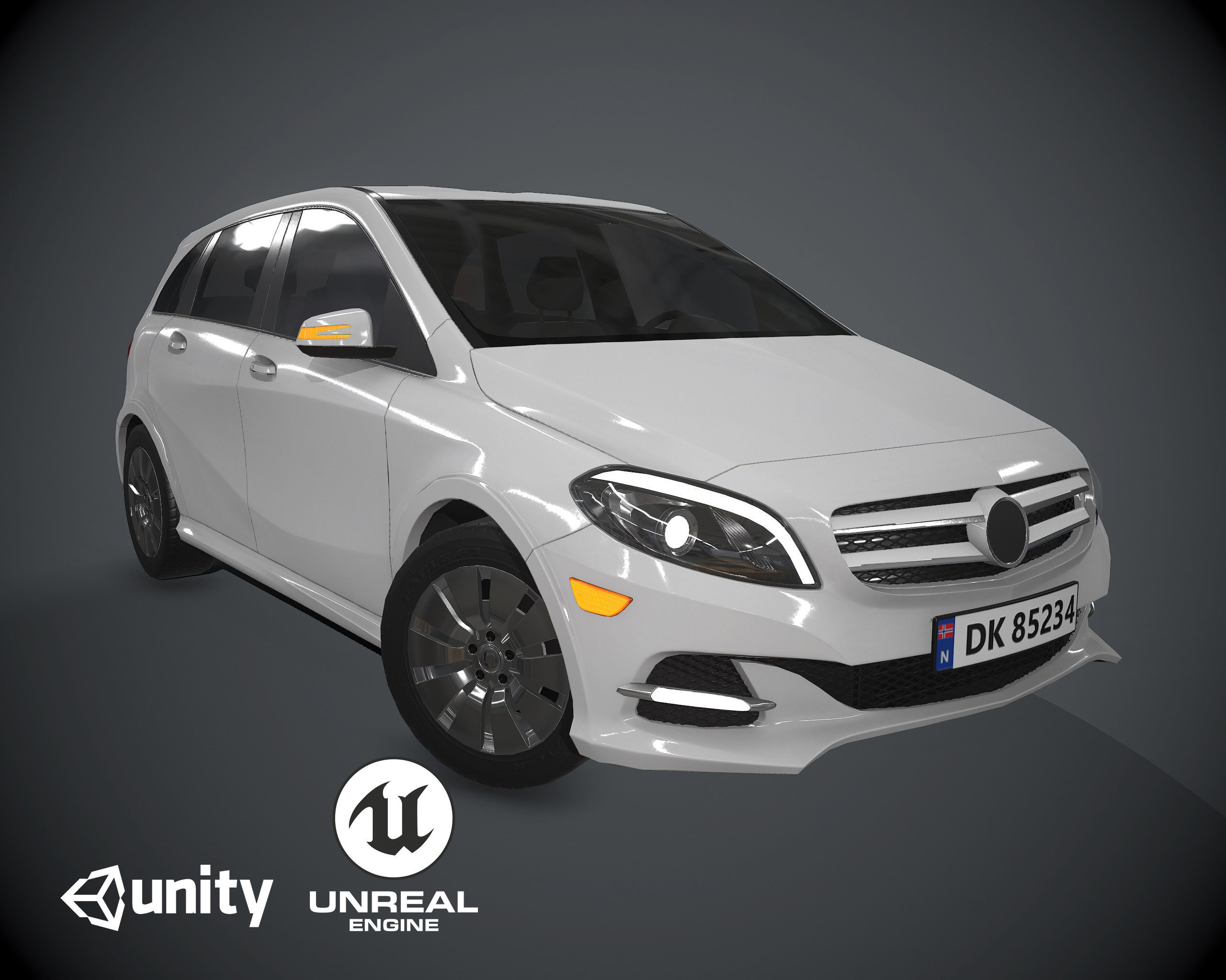 3D model Mercedes Benz B Class Electric VR / AR / low-poly | CGTrader