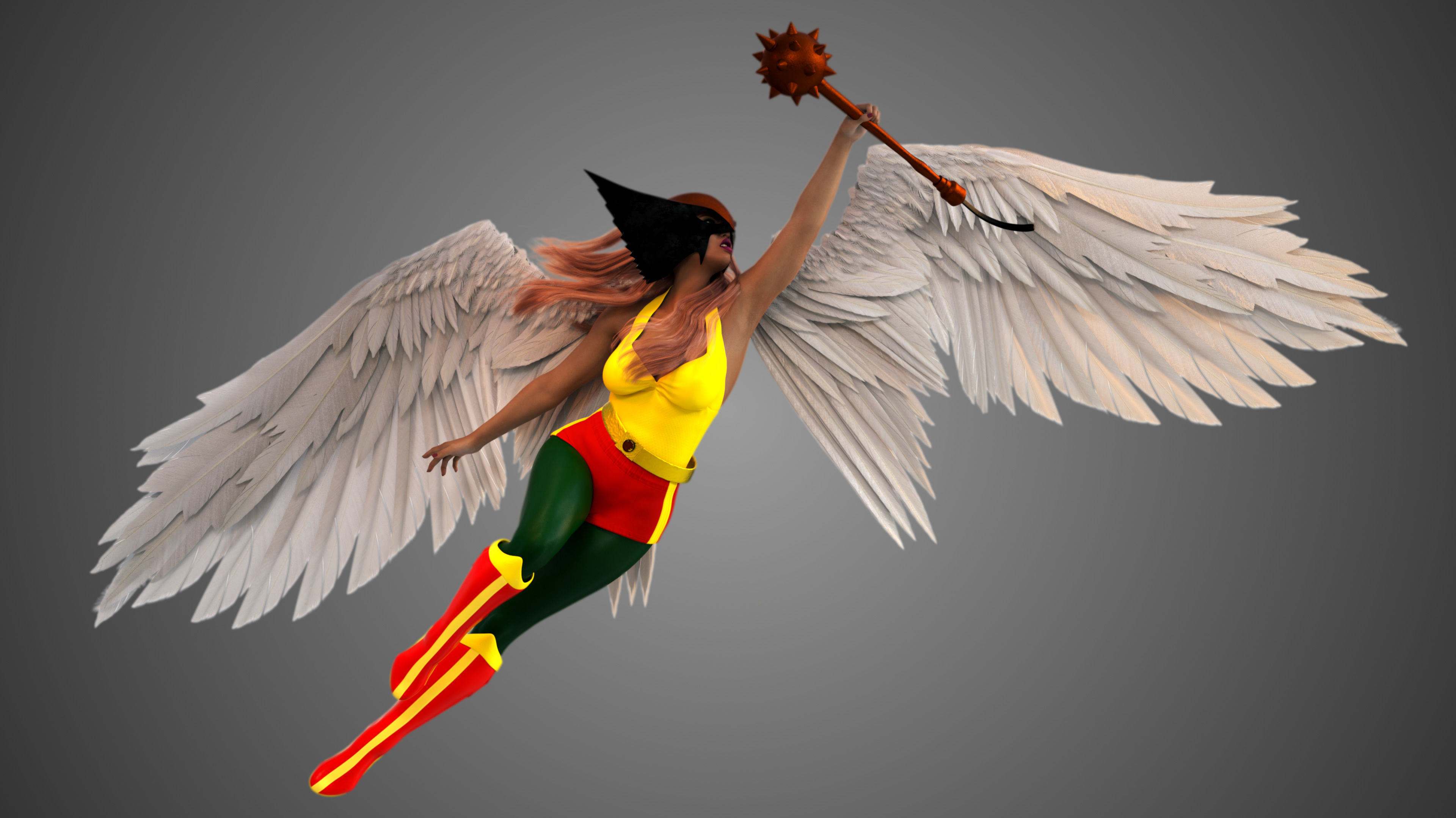 Hawkgirl - Hawkwoman 3D model animated rigged | CGTrader