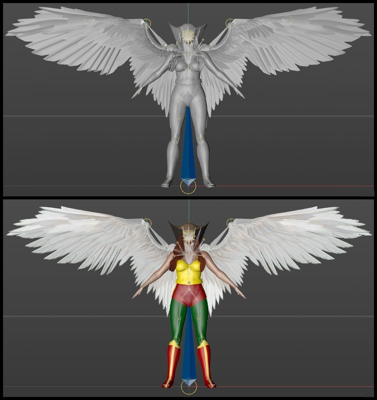 Hawkgirl - Hawkwoman 3D model animated rigged | CGTrader