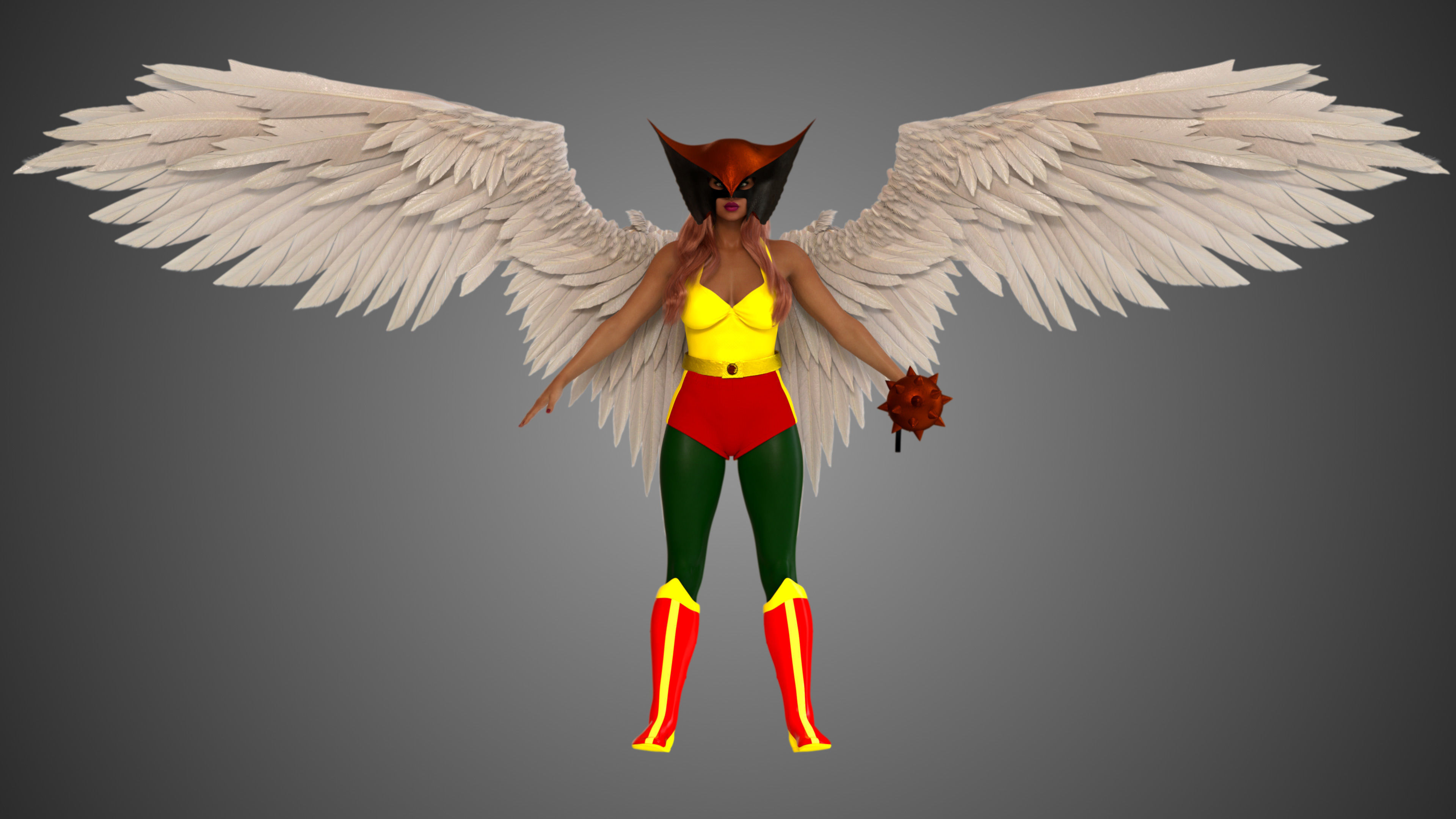 Hawkgirl - Hawkwoman 3D model animated rigged | CGTrader