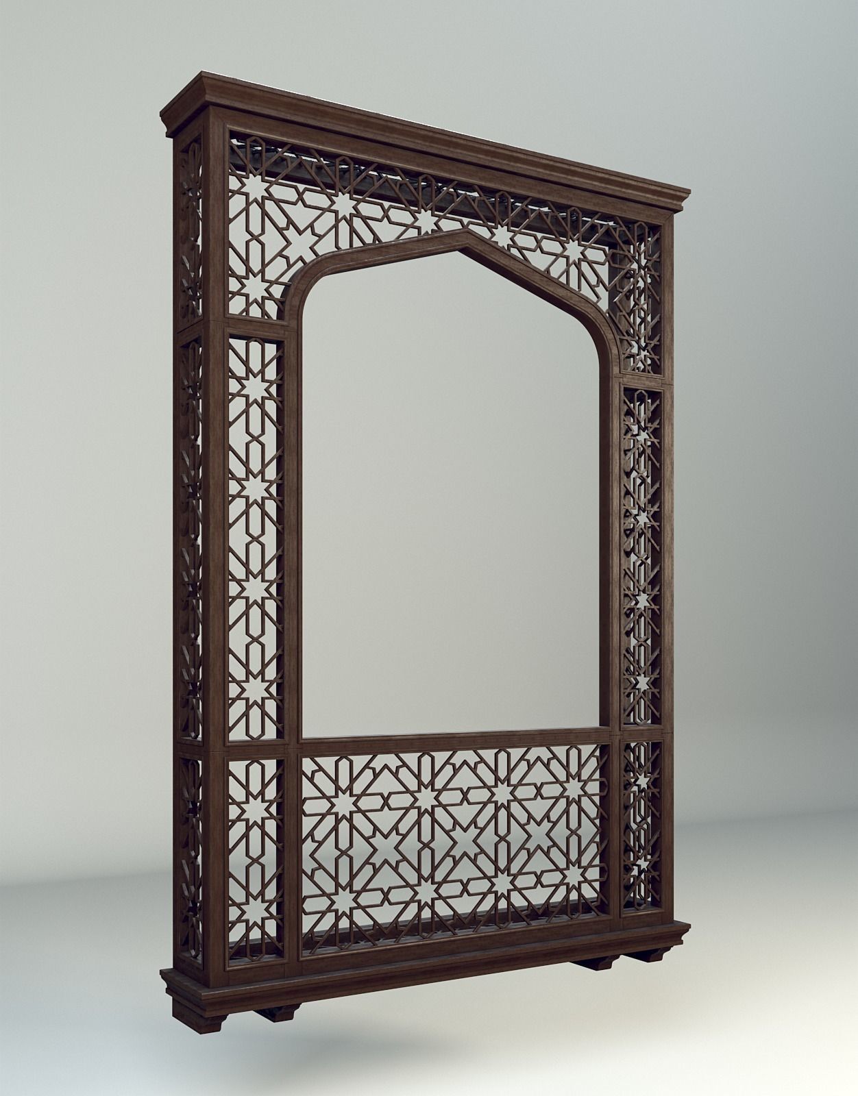 Mashrabiya 3 wooden frame with intricate design 3D model | CGTrader