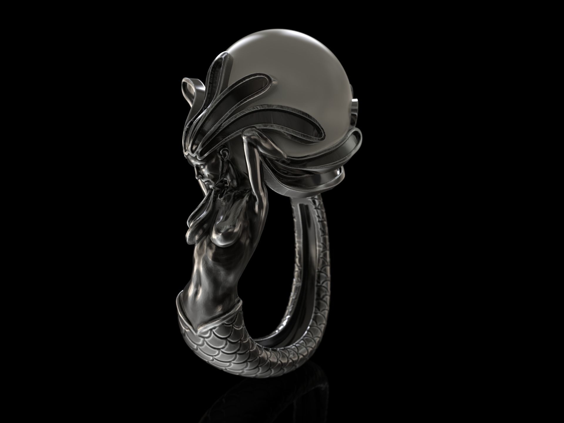 Ring Magerit Mermaid 3D model 3D printable | CGTrader