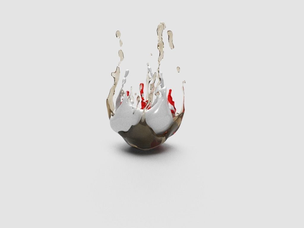 Splatters bottle with gold and accents 3D model | CGTrader