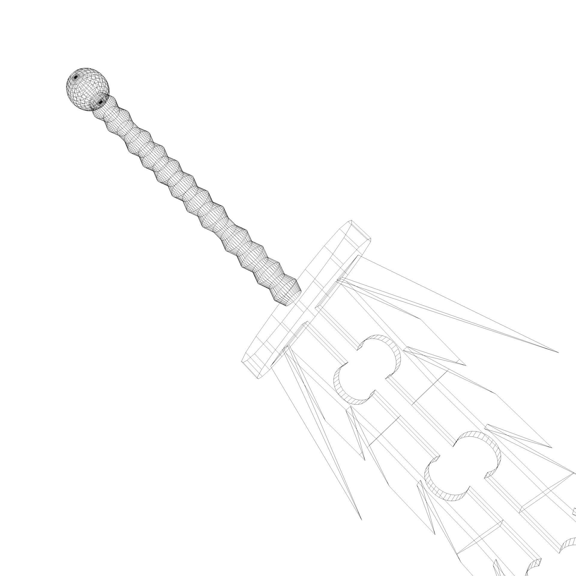 Monster Sword quad blade 3D model | CGTrader