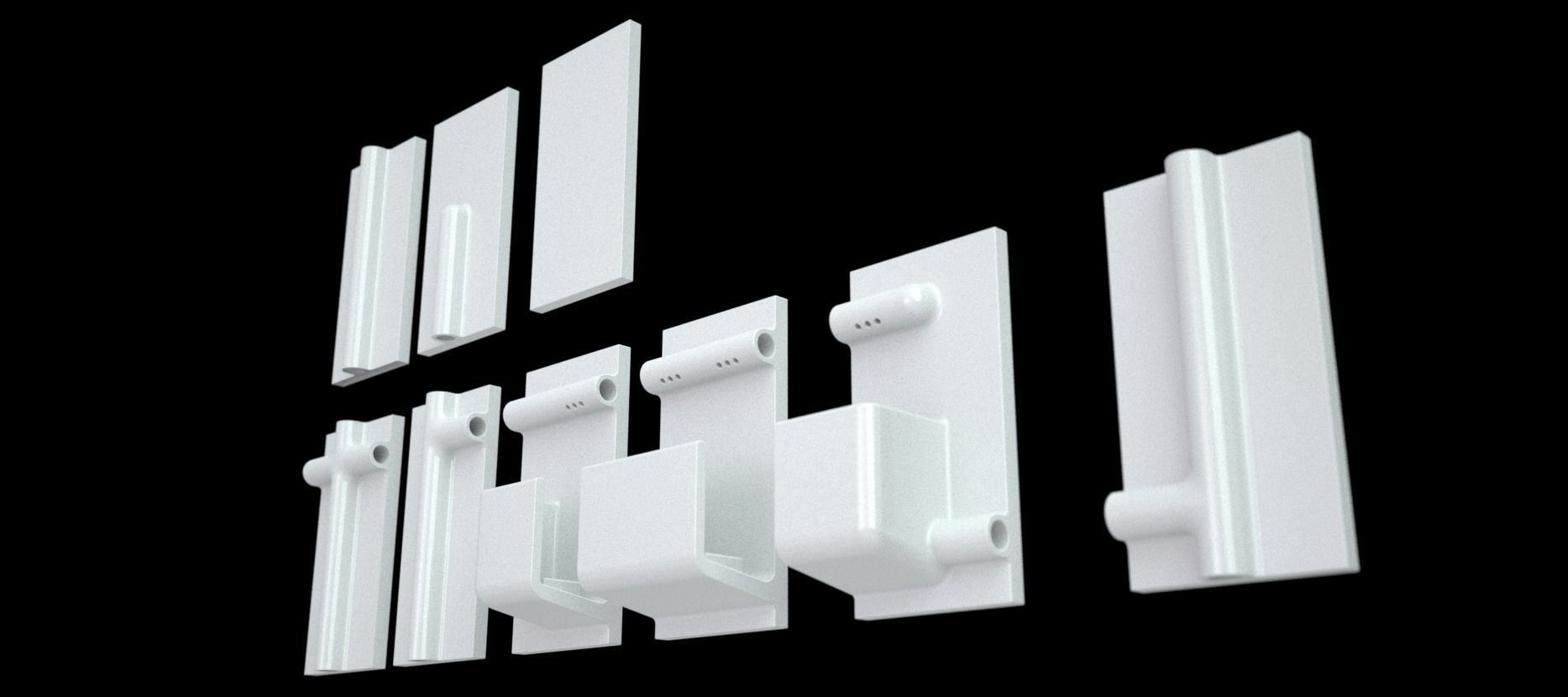 green wall tile set free 3D model | CGTrader