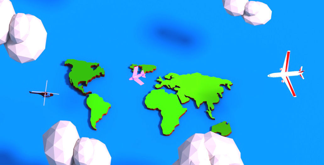 3D model Low Poly World Map VR / AR / low-poly rigged | CGTrader