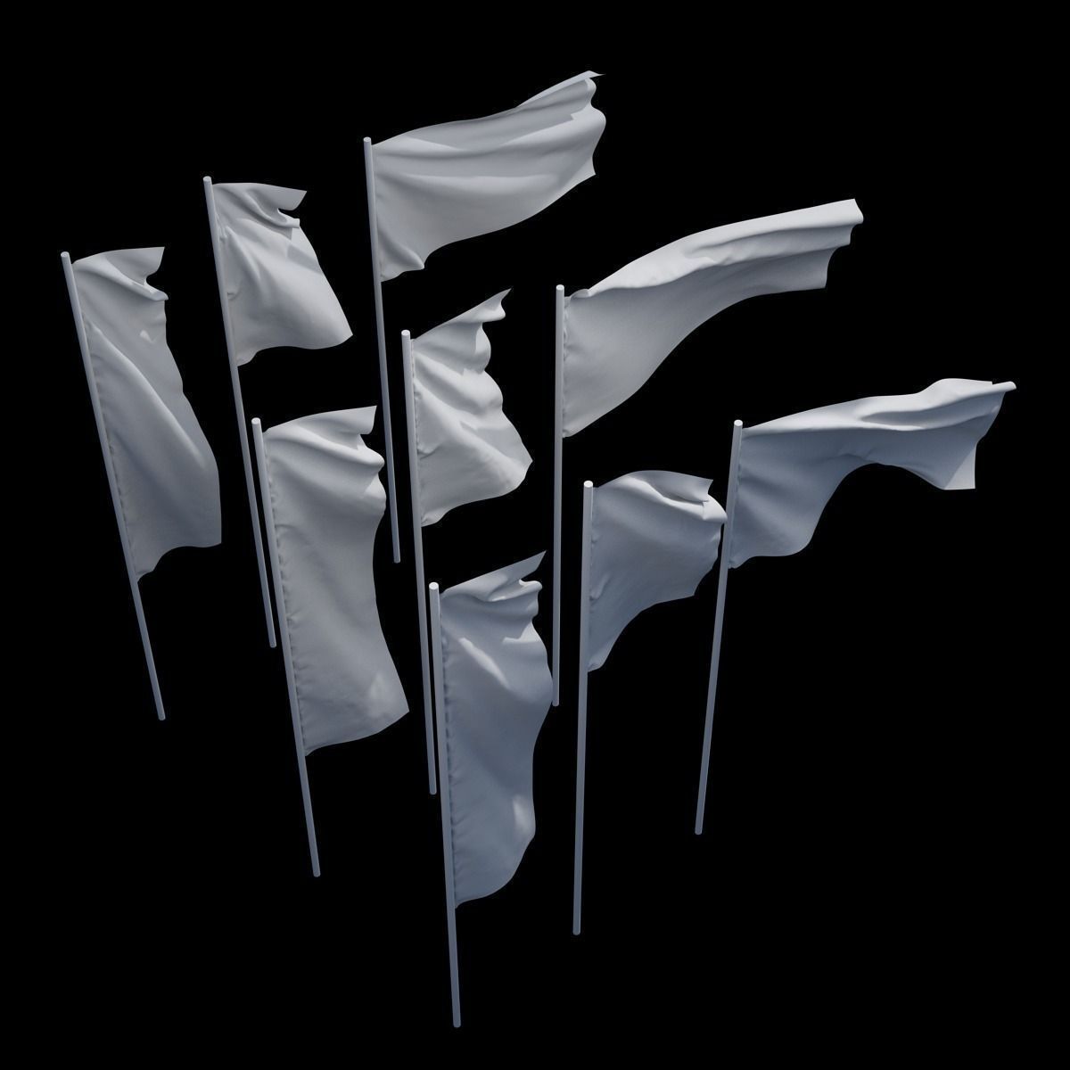 Flags of Russia Ukraine Belarus free 3D model | CGTrader