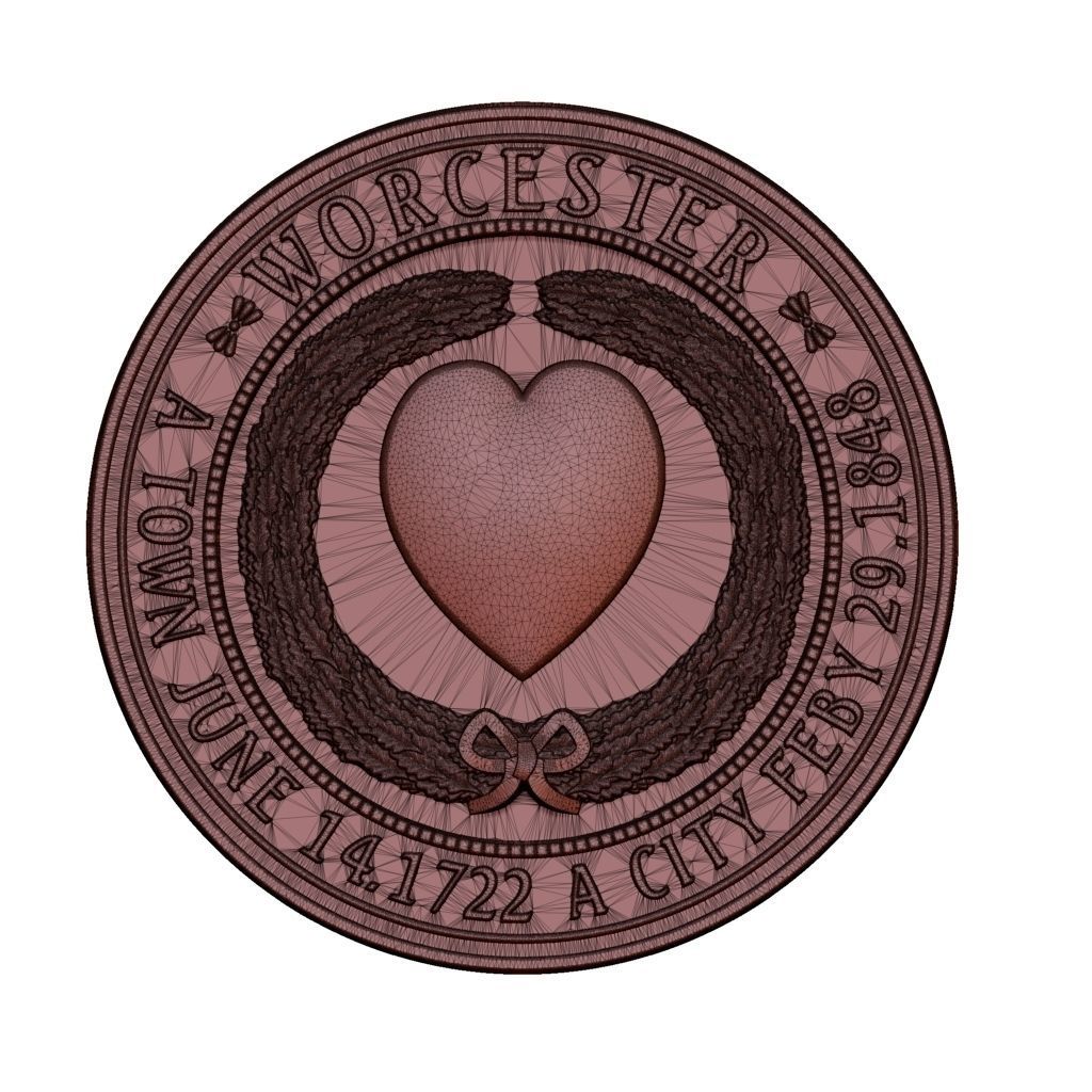 Seal of Worcester 3D model 3D printable | CGTrader