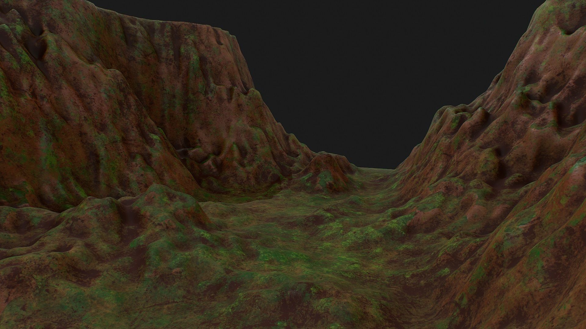 3d valley landscape piece for real time rendering free VR / AR / low ...