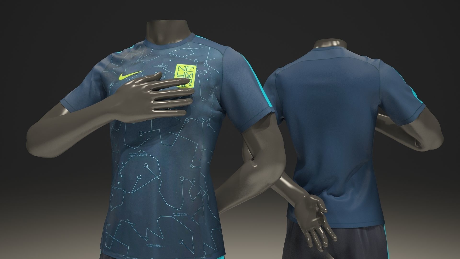 Male mannequin Nike Football pack 3D model | CGTrader