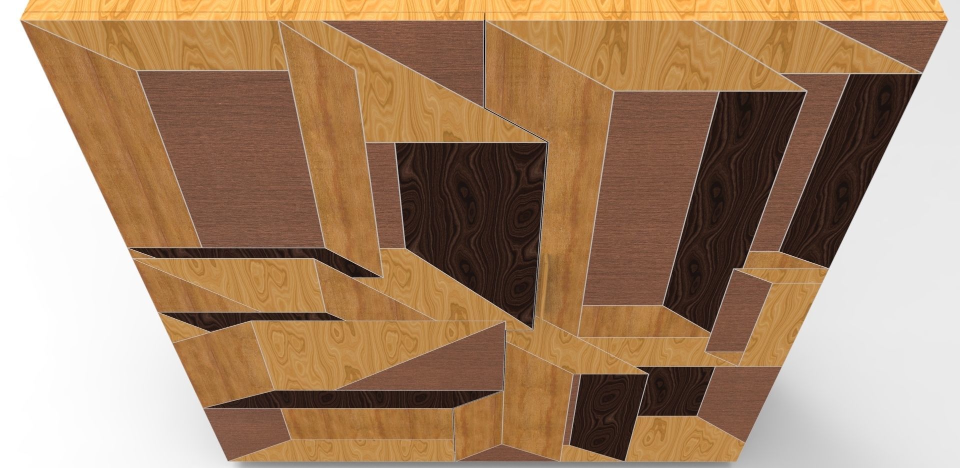 Wooden Inlay Wardrobe 3D model | CGTrader