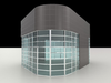 Architectural stand alone structure with storefront windows 3D model ...