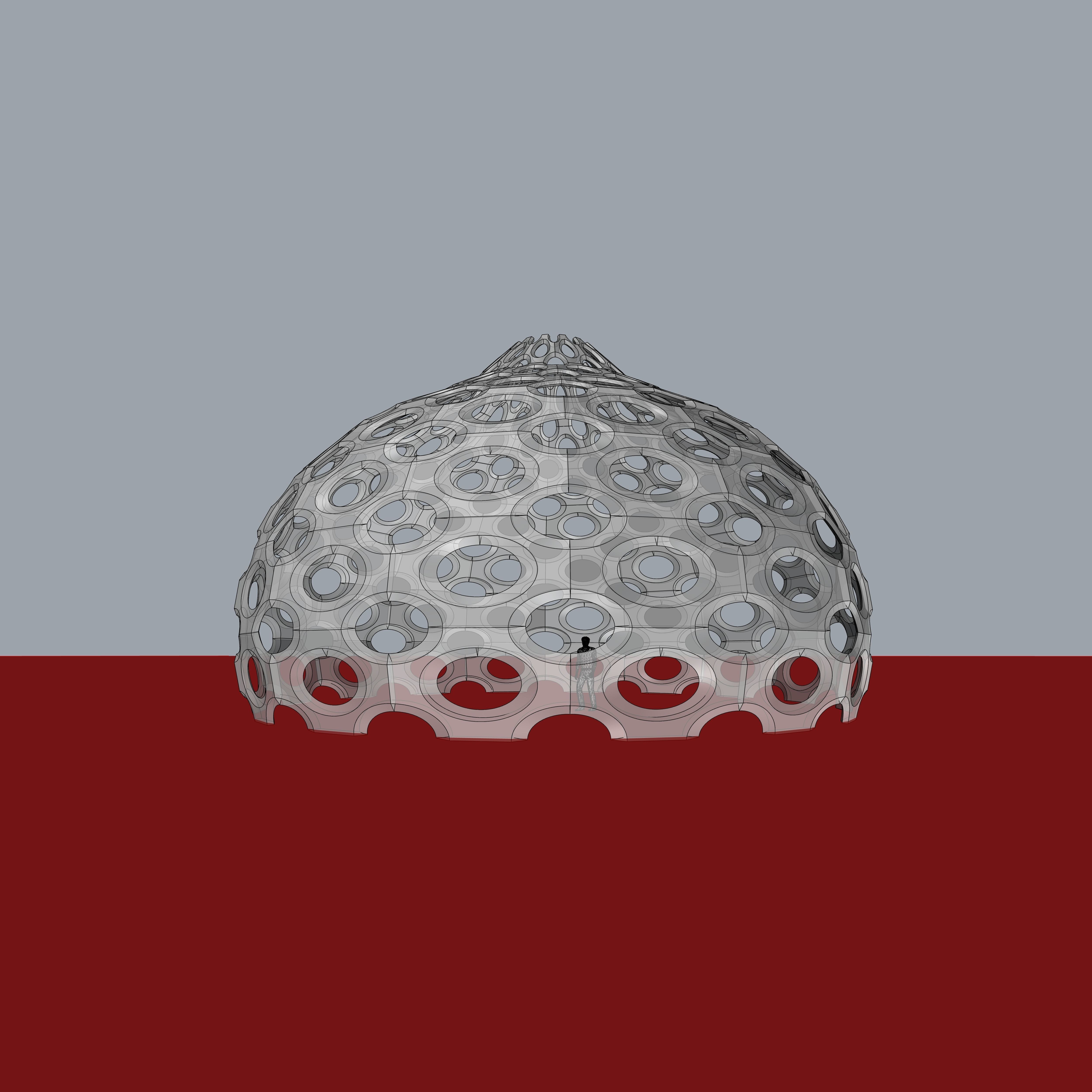 Perforated pointed dome geodesic dome engineering architecture 3D model ...