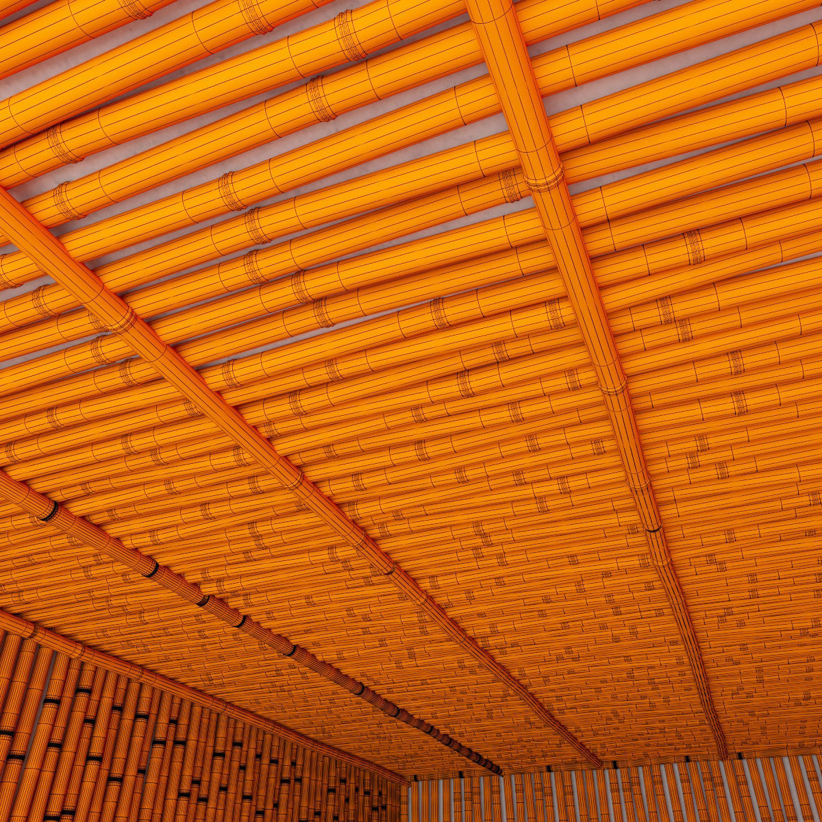 Bamboo ceiling 3D model | CGTrader
